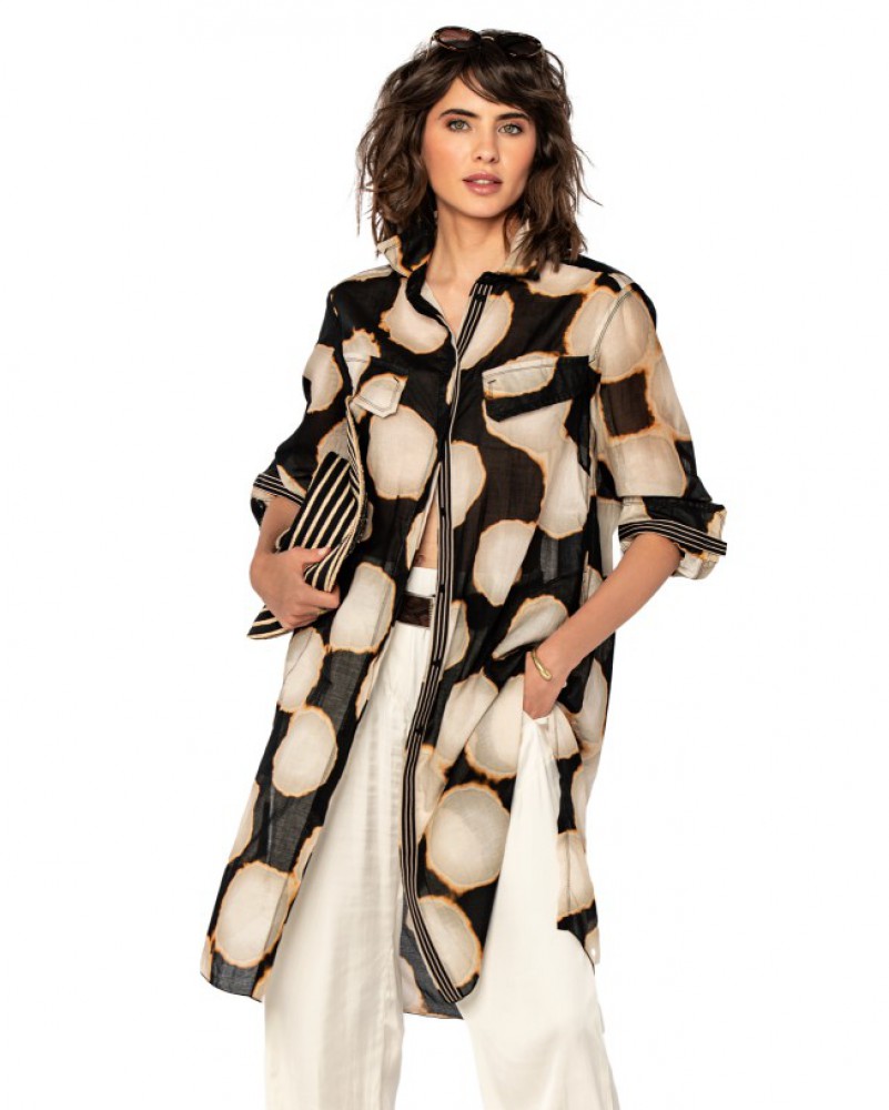 Košeľa BEATE HEYMANN dámska 859-20 black cream | BENOFASHION