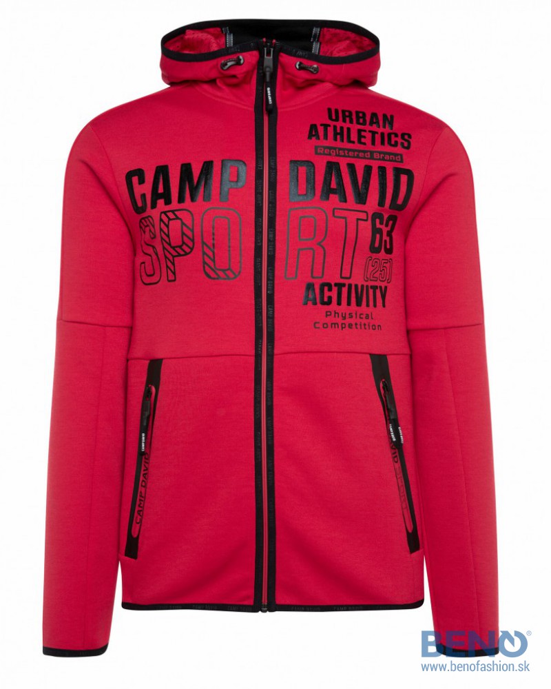 Mikina CAMP DAVID pánska CCB-2008-3302 bright red | BENOFASHION